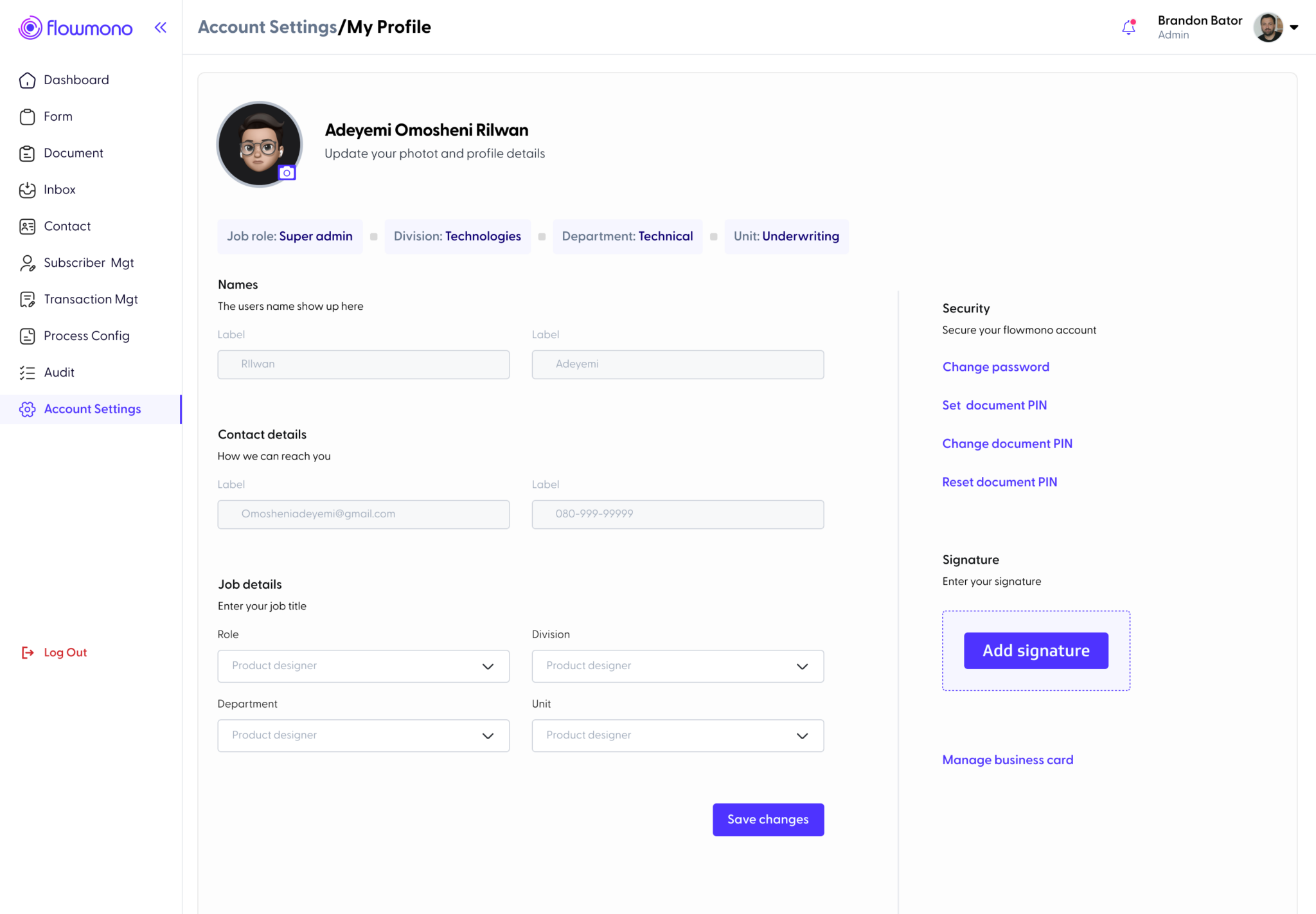 How To Create a Document Pin on Flowmono – Flowmono